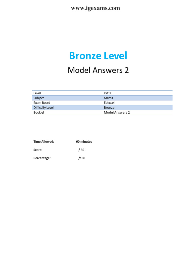 C2 Bronze Level Model Answers IGCSE9 1 MA | PDF | Significant Figures ...