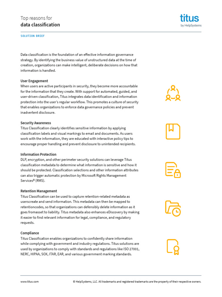 SB Top Reasons For Data Classification | PDF | Metadata | Regulatory Compliance