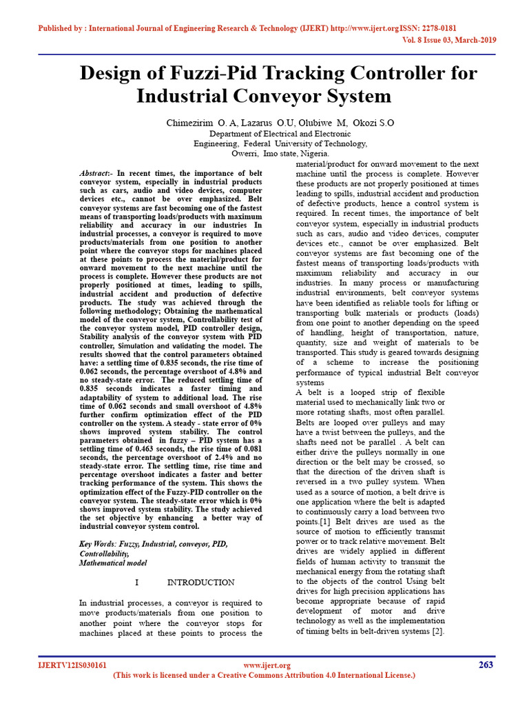 Design of Fuzzi Pid Tracking | PDF | Control Theory | Belt (Mechanical)