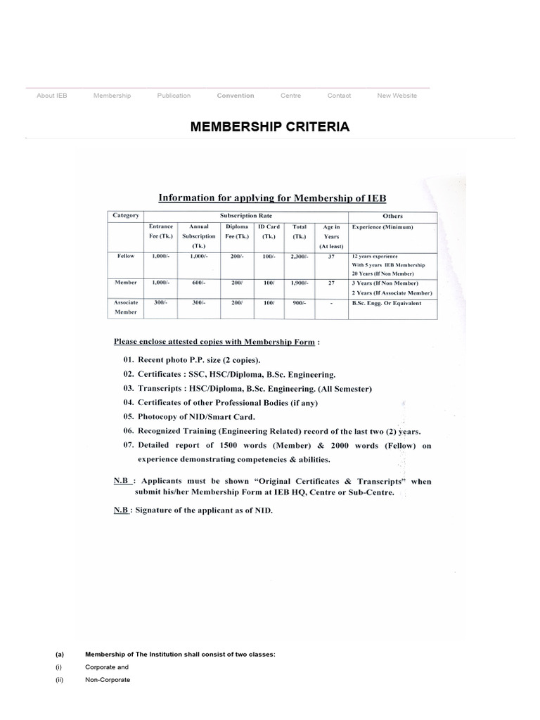 IEB Membership Criteria Overview | PDF | Academic Degree | Doctorate
