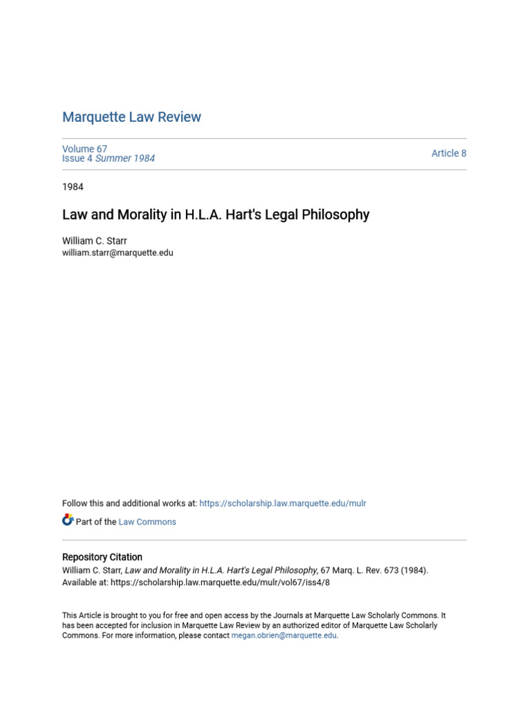 Hart's Legal Philosophy: Law and Morality | PDF | Jurisprudence ...