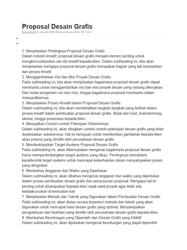 Pentingnya Proposal Desain Grafis | PDF | Karier & Perkembangan | Bisnis