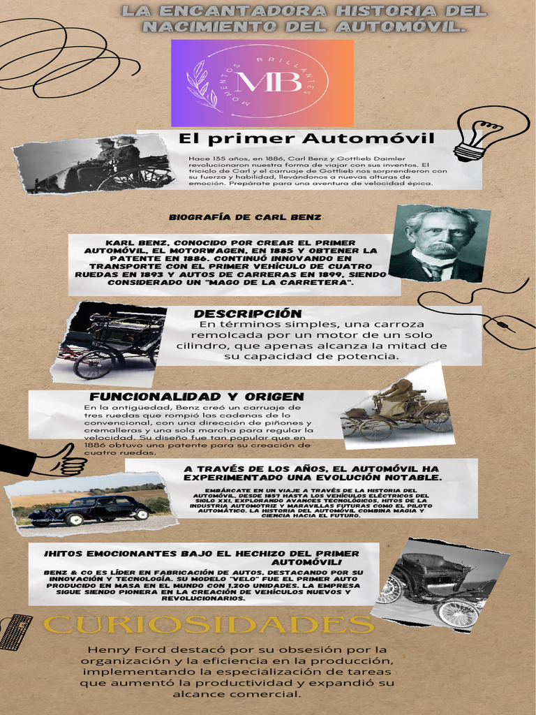 Infografía Sobre El 1º Automóvil de La Historia | PDF | Coche | Ingeniería