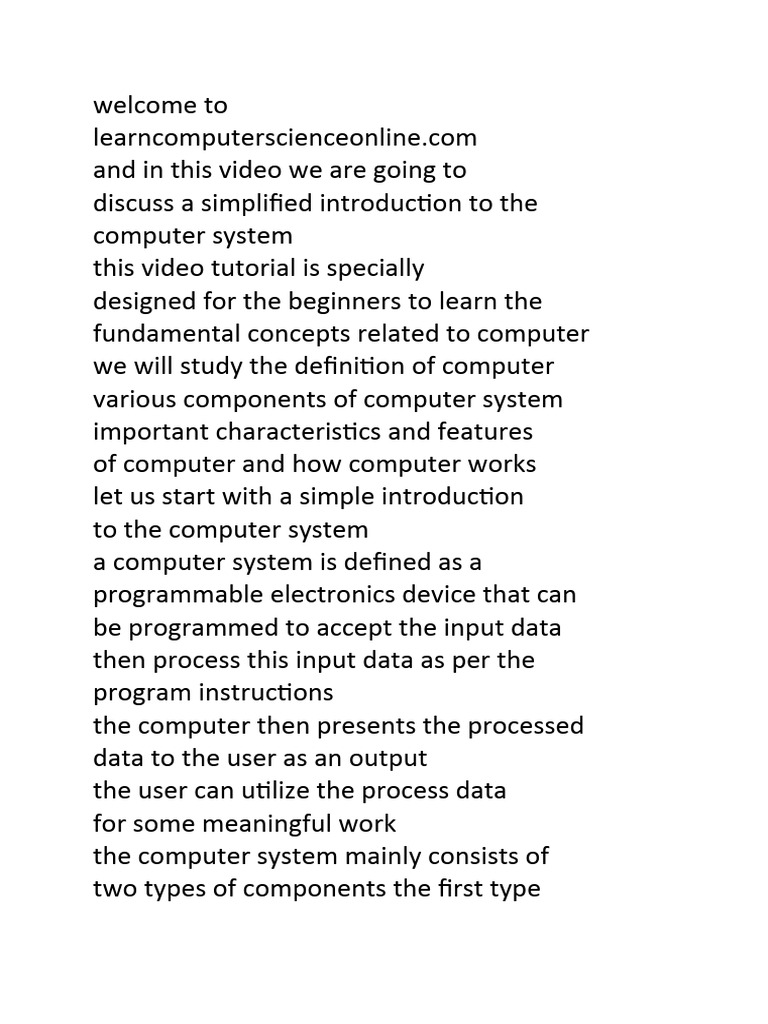 welcome to | PDF | Input/Output | System