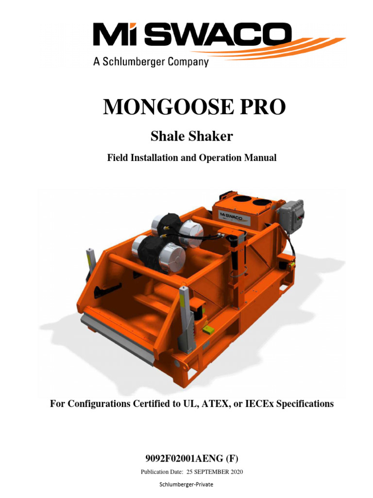 B.7. b-MONGOOSE PRO Shale Shaker Field Installation and Operation ...