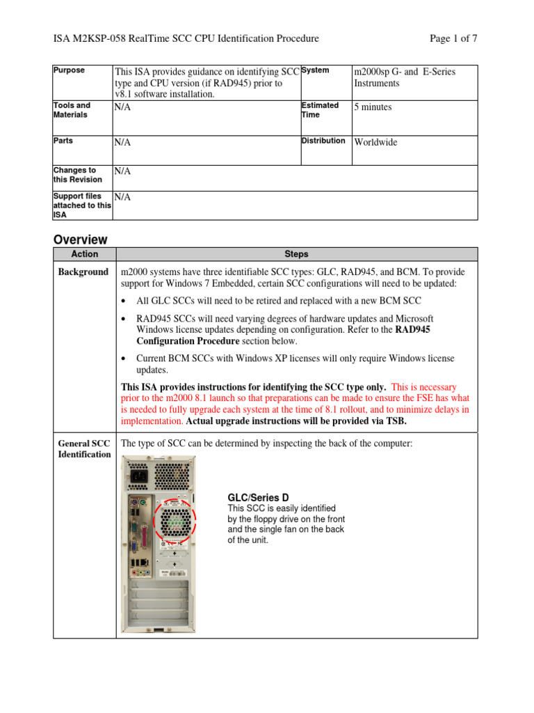 NEW ISA M2KSP-058 RealTime SCC CPU Identification Procedure | PDF | 64 ...