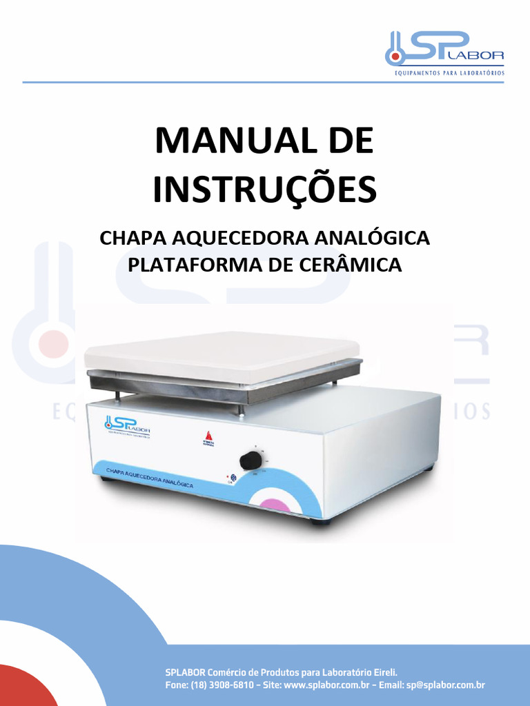 Manual de Instruções - (Sscac) Chapa Aquecedora Analógica Cerâmica - Sp ...