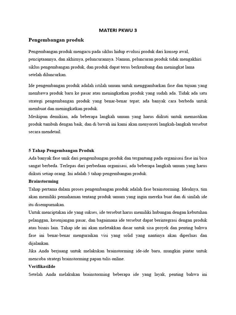 Materi PKWU XI 3 | PDF | Karier & Perkembangan