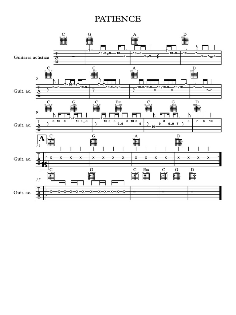 PATIENCE - Partitura Completa | PDF