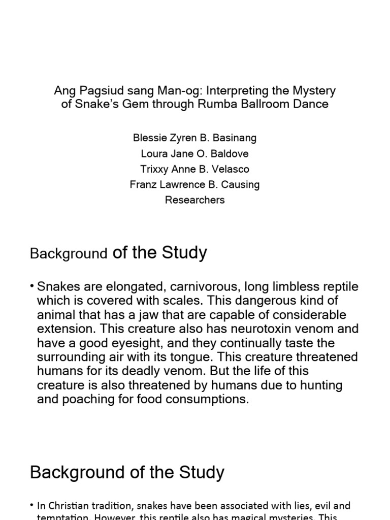 Rumba Dance Inspired by Trabungko Legends | PDF | Methodology | Snake