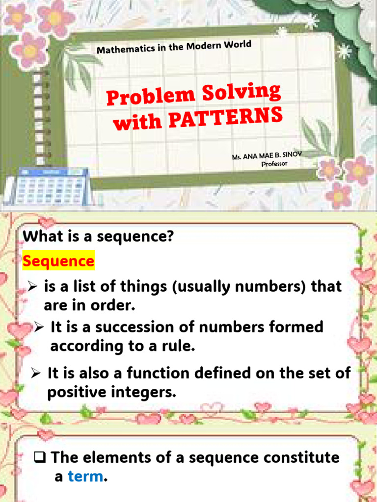 Lesson 6 and 7 -Problem Solving With Patterns and Strategies | PDF ...