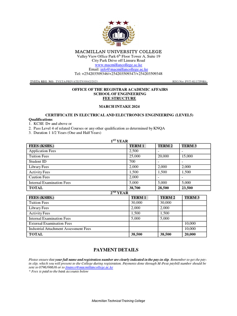Certificate in Electrical Engineering Fee Structure | PDF
