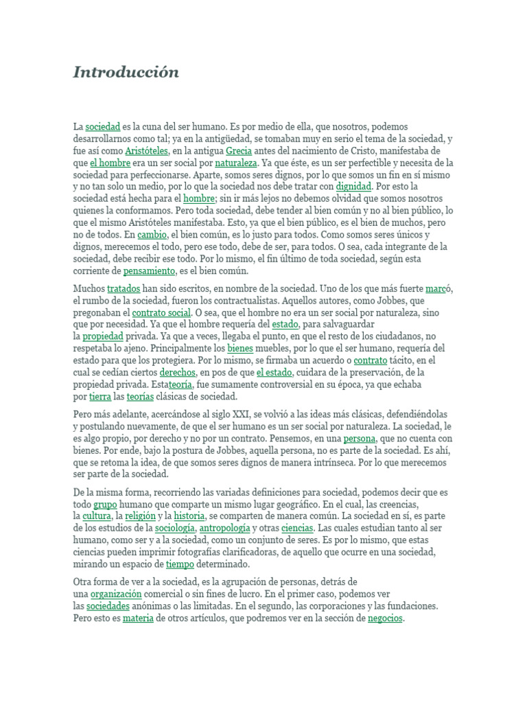 La sociedad: concepto y evolución | PDF | Sociedad | Comportamiento