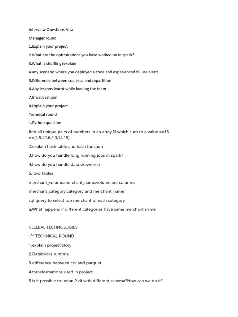 Interview_Questions | PDF | Apache Spark | Computing