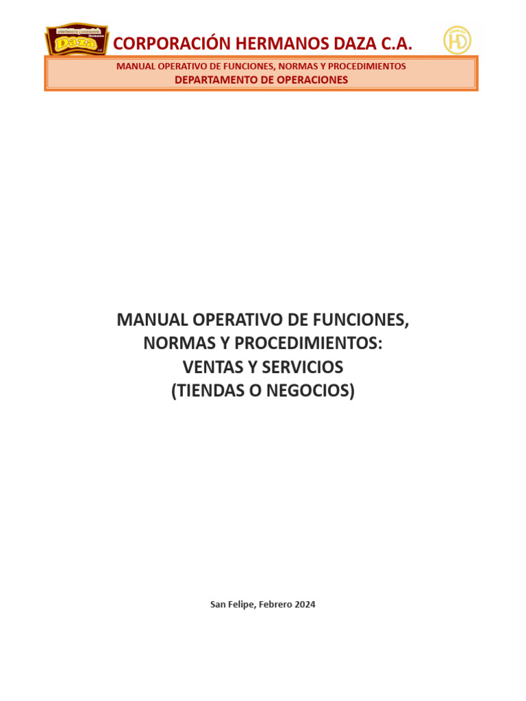 Manual Operativo de Ventas y Servicios | PDF | Business | Calidad ...
