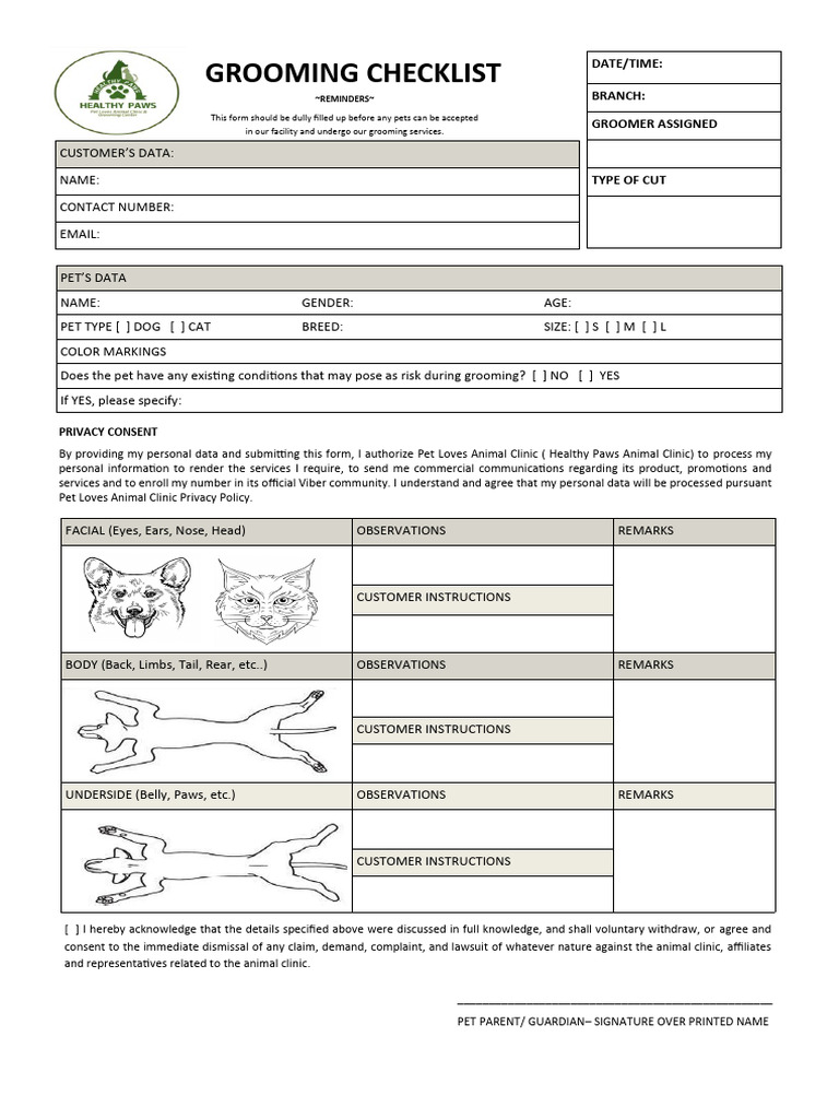 Groomingcheck List | Download Free PDF | Pet | Dogs