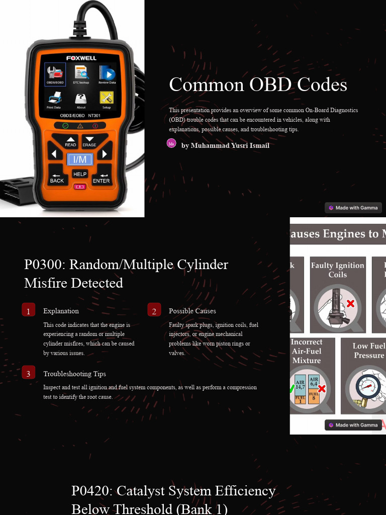 Common OBD Codes | PDF | Reliability Engineering | Engineering