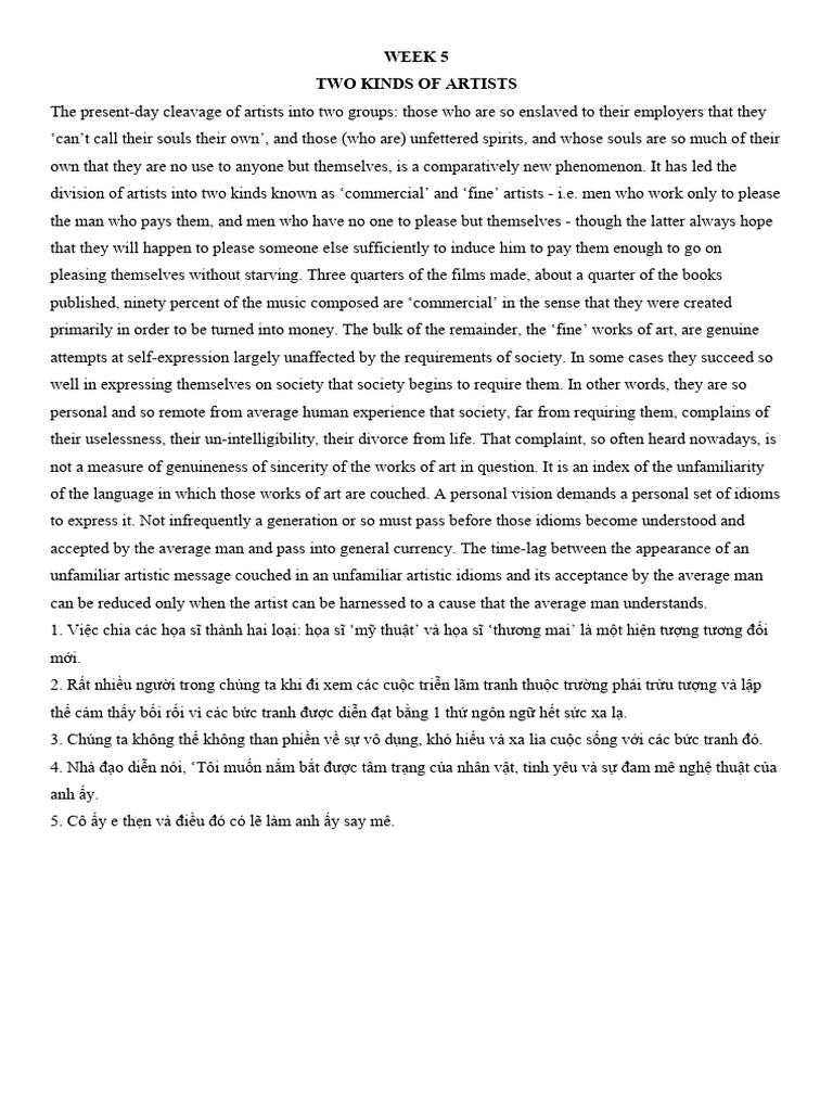 Two Kinds of Artists | PDF | Liberal Arts Education