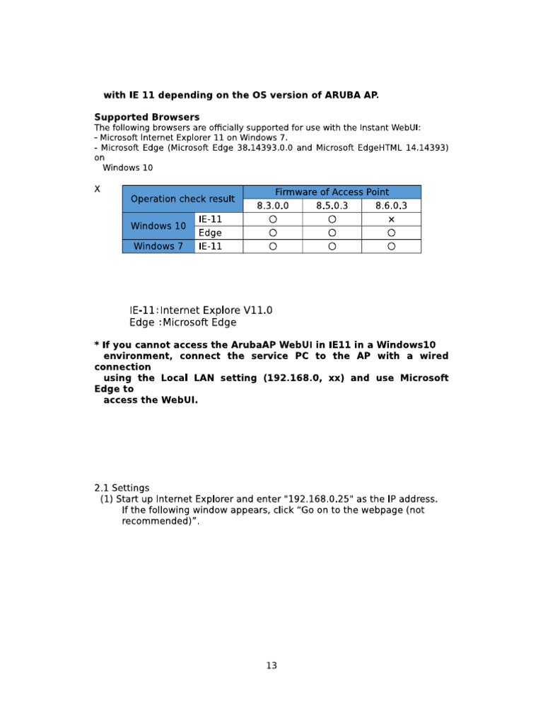 Config AP Aruba 303 | PDF