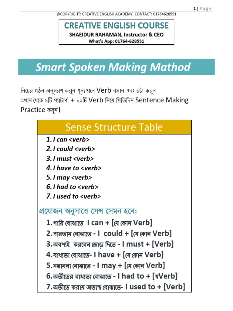 Structure Sence | PDF | Grammatical Tense | Verb