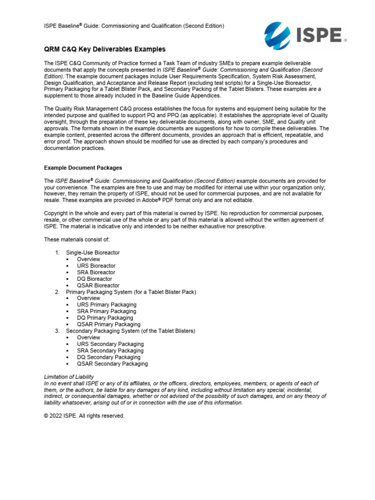 ISPE BGvol5 CQ2 - ExampleDocs | PDF | Verification And Validation | System