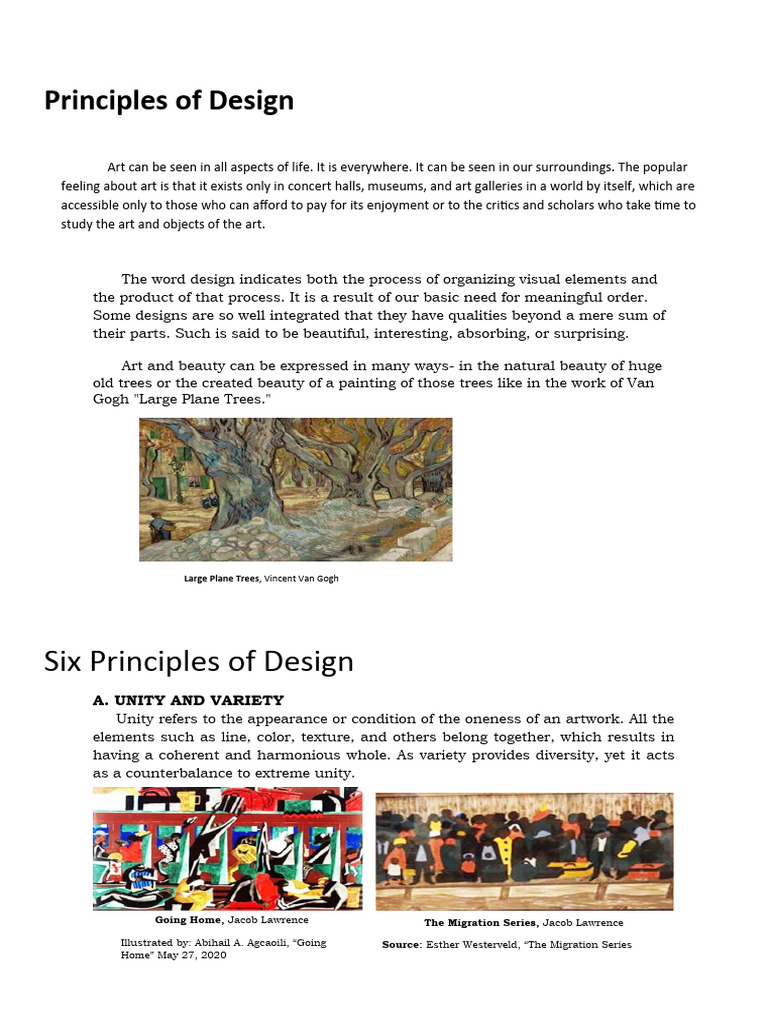 Principles of Design | Download Free PDF | Composition (Visual Arts) | The Arts