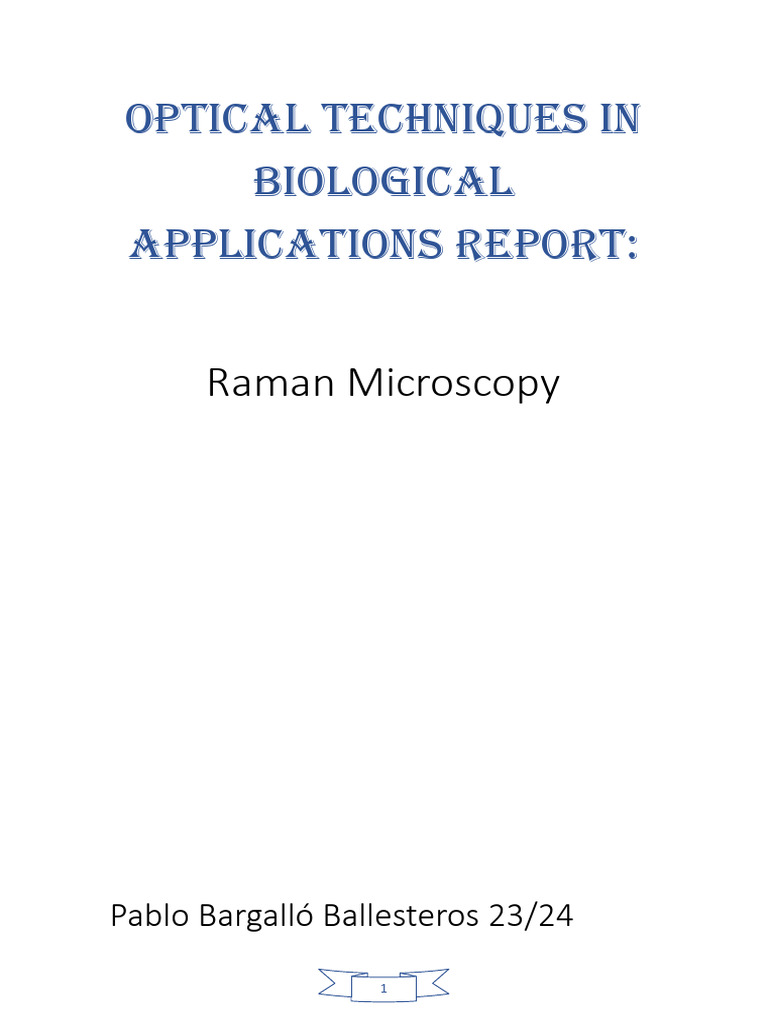 Raman Report - Pablo Bargalló | PDF | Raman Spectroscopy | Microscopy