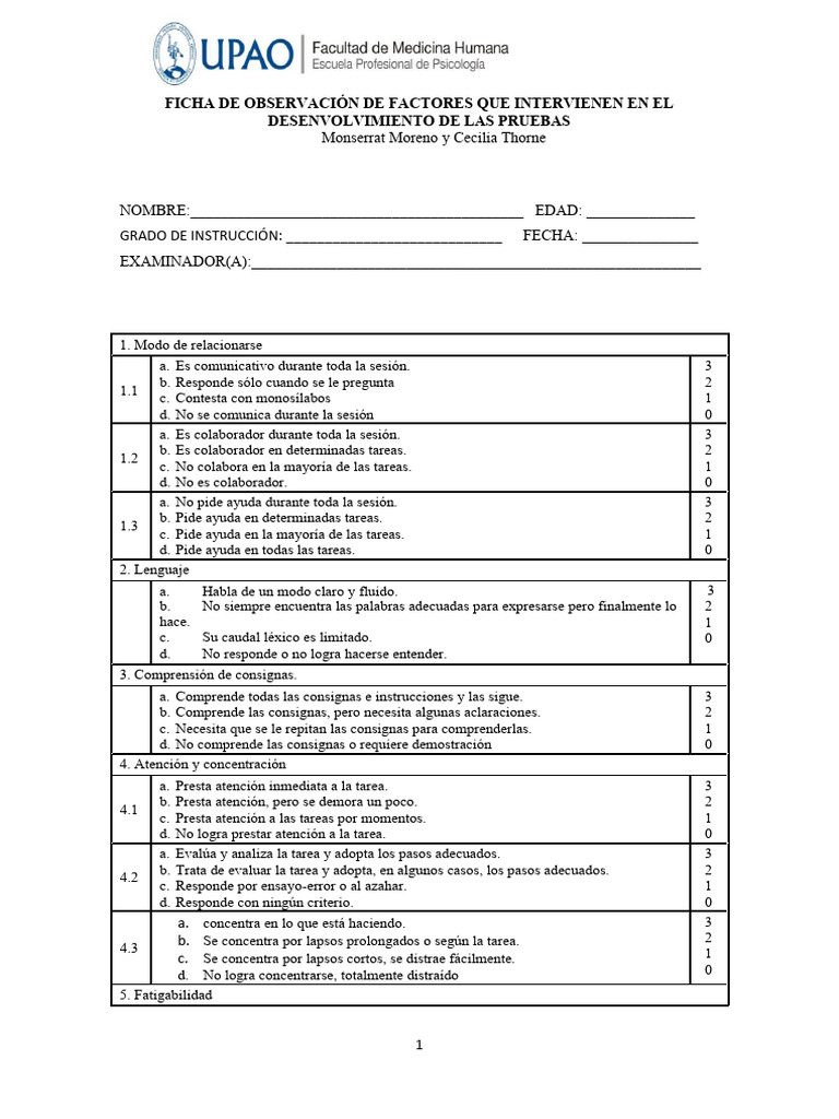 P1 Ficha de Observacion en La Evaluacion | PDF