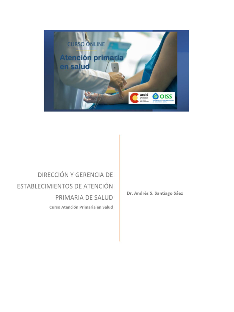 Dirección y Gerencia en APS | PDF | Programas sociales | Cuidado de la salud