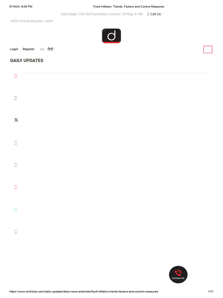 Food Inflation - Trends, Factors and Control Measures | PDF | Inflation ...