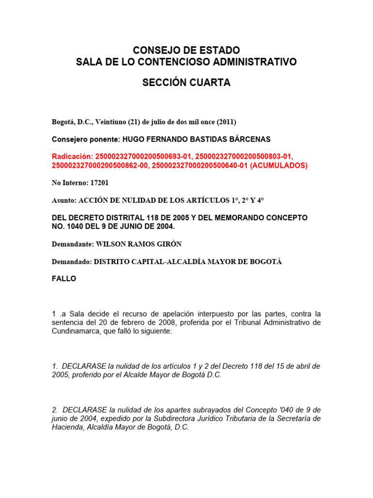 Consejo de Estado Seccion Cuarta | PDF | Impuestos | Dividendo