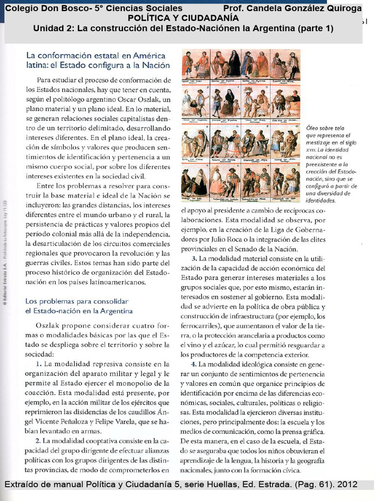 Pol-Tica y Ciudadan-A-5 - Soc - UNIDAD 2 PRIMERA PARTE | PDF | Estado (política) | Buenos Aires
