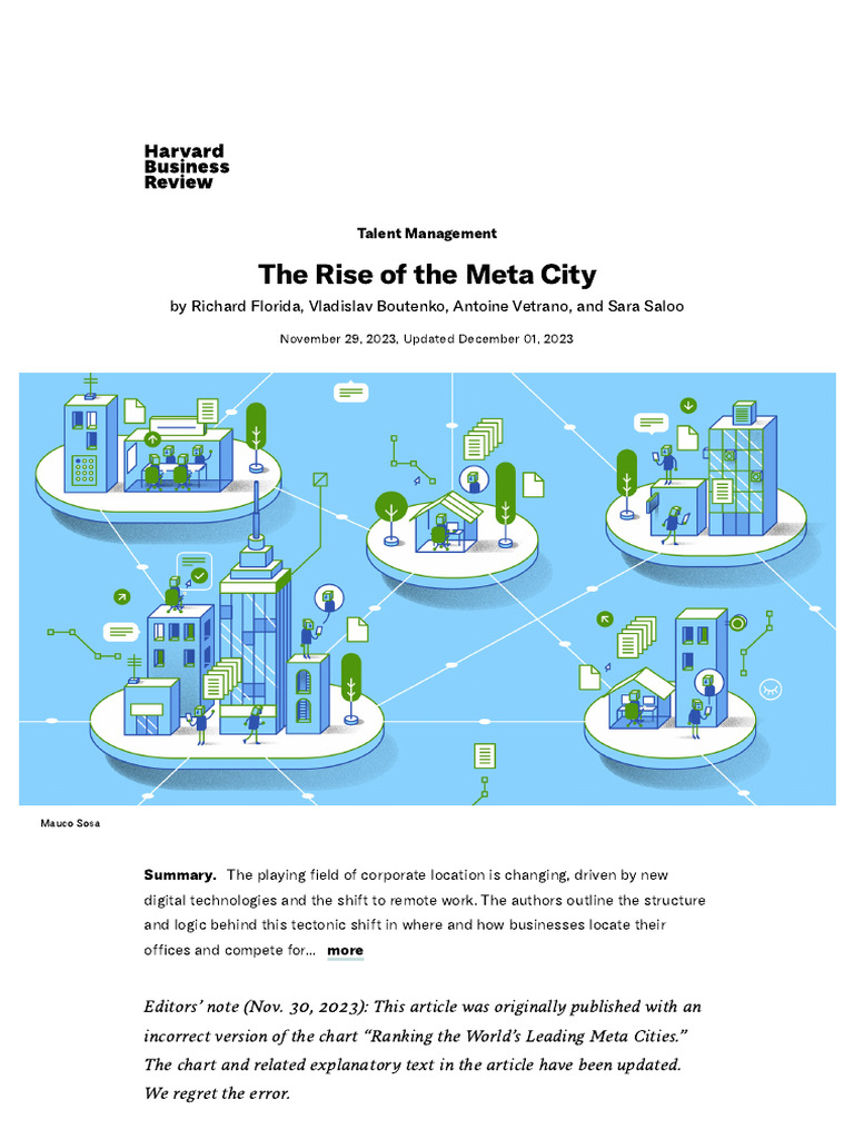 HBR - The Rise of The Meta City (1) M | PDF | New York City | Airline Hub