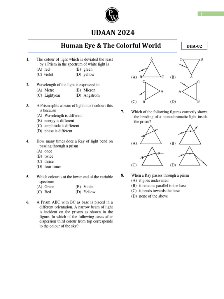 64a3c3cb249481001854dffe - ## - Human Eye & The Colorful World - Daily Home Assignment 02 (Of ...