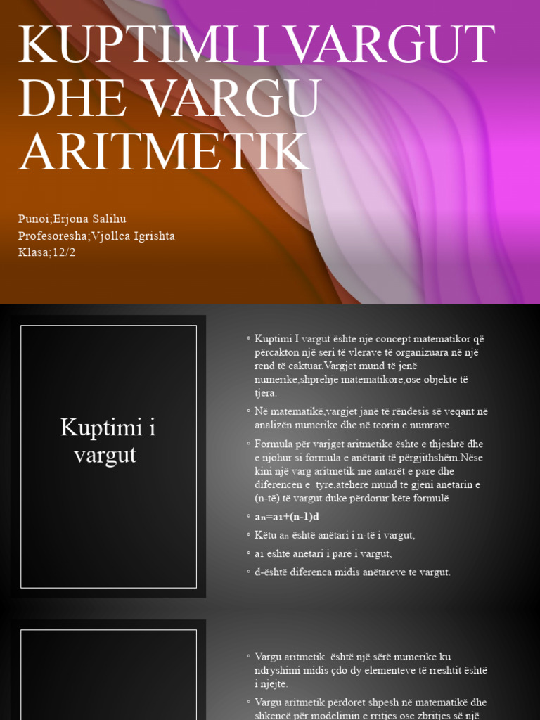 Kuptimi I Vargut Dhe Vargu Aritmetik | PDF