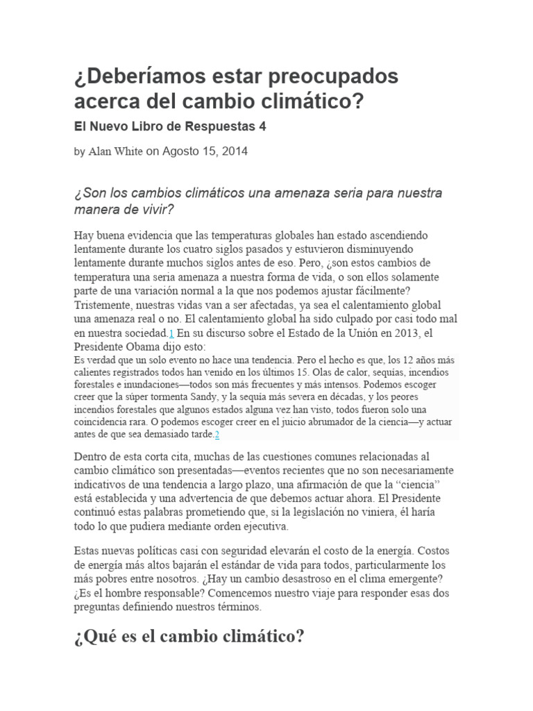 Los Cambios Climáticos | PDF | Dióxido de carbono | Agua