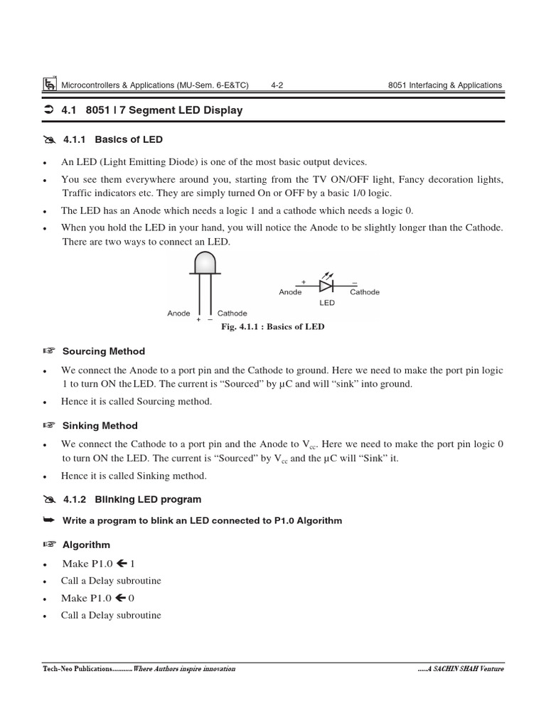 4.1 8051 - 7 Segment LED Display | PDF | Light Emitting Diode | Electronics