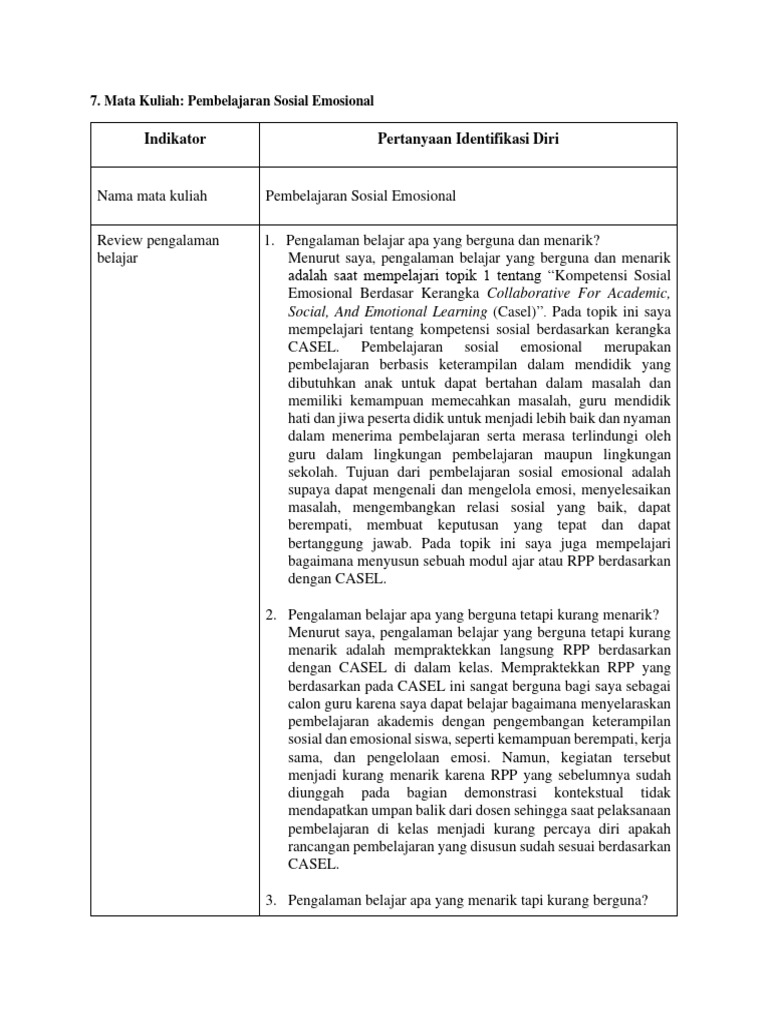 Jurnal Refleksi - Widia Noviani - Semua Matkul - 7 | PDF