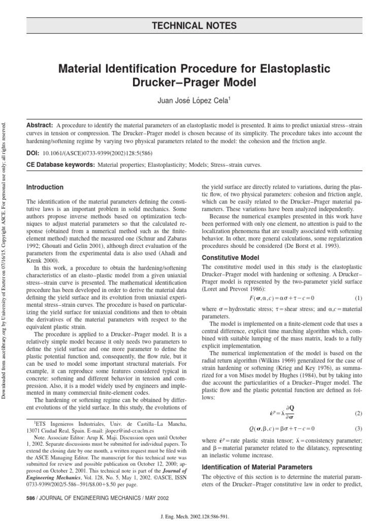 Drucker Prager | PDF | Materials Science | Classical Mechanics