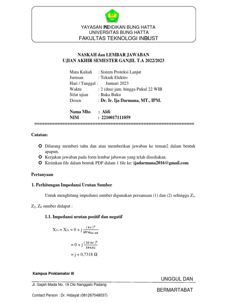 ALDI - 2210017111059 - UAS Ganjil 2022-2023 Proteksi | PDF