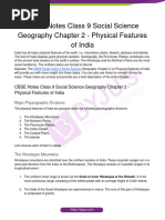 Class 9 Geography Chapter 2 Notes - Physical Features of India Free PDF ...