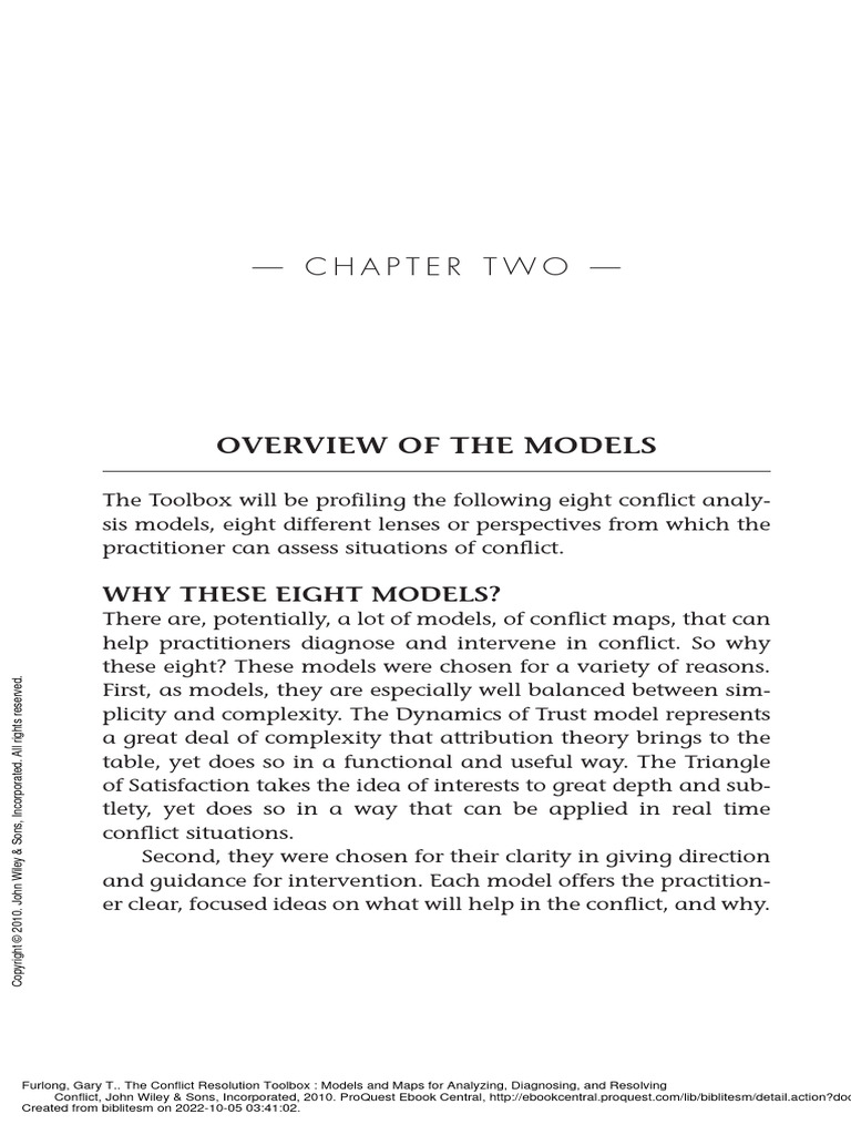2 GaryTFurlong2005 - The Conflict Resolution Toolbox - Models | PDF ...