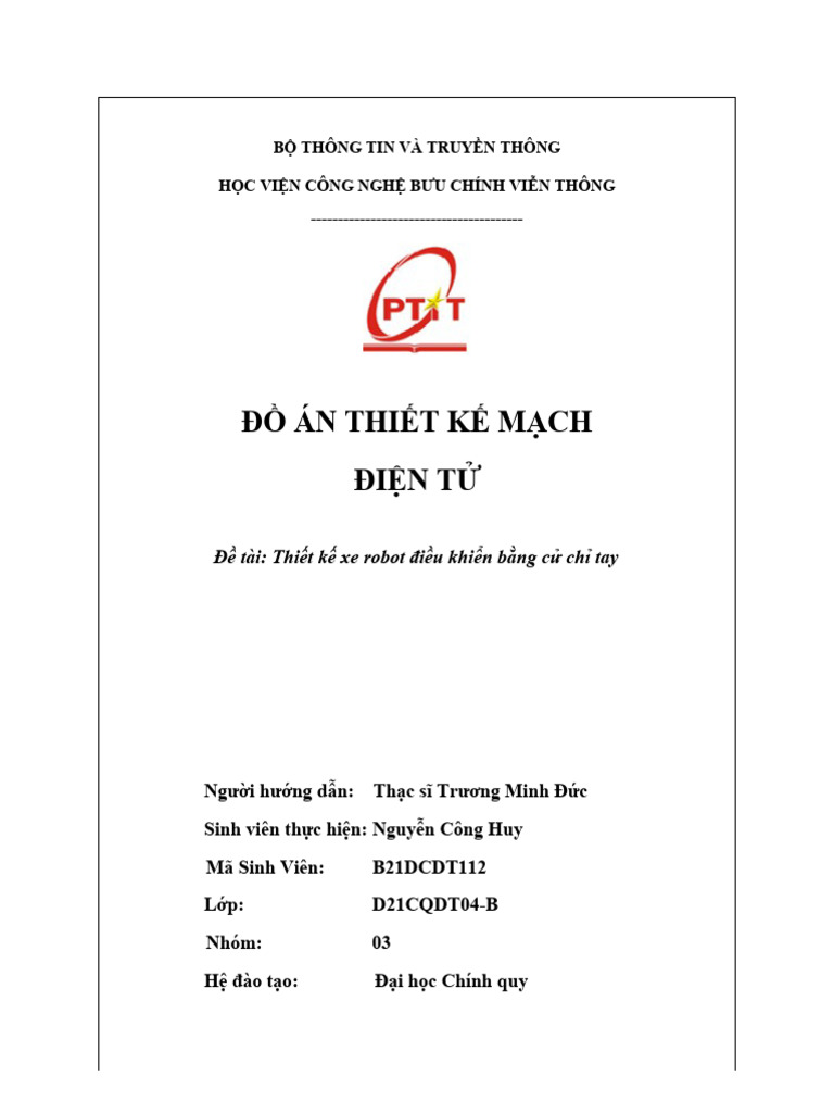 Do An Thiet Ke Mach Dien Tu | PDF