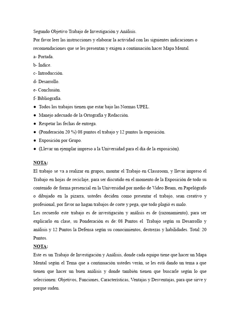 Segundo Objetivo Trabajo de Investigaci-n y An-lisis.docx (1) | PDF