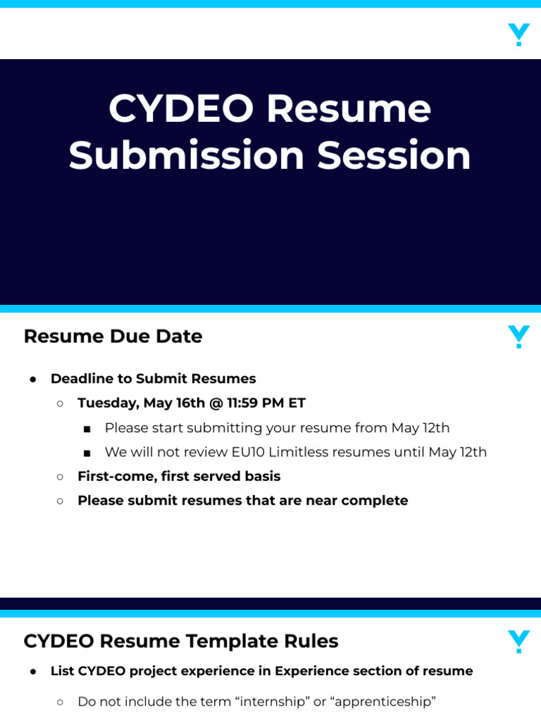 CYDEO Resume Submission Guide | PDF | Résumé