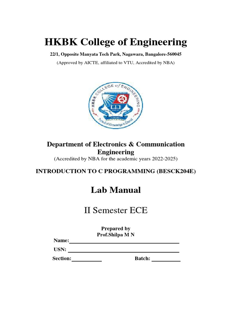 Intro C Manual | PDF | Engineering | Pointer (Computer Programming) Intro C Manual | PDF | Engineering | Pointer (Computer Programming)