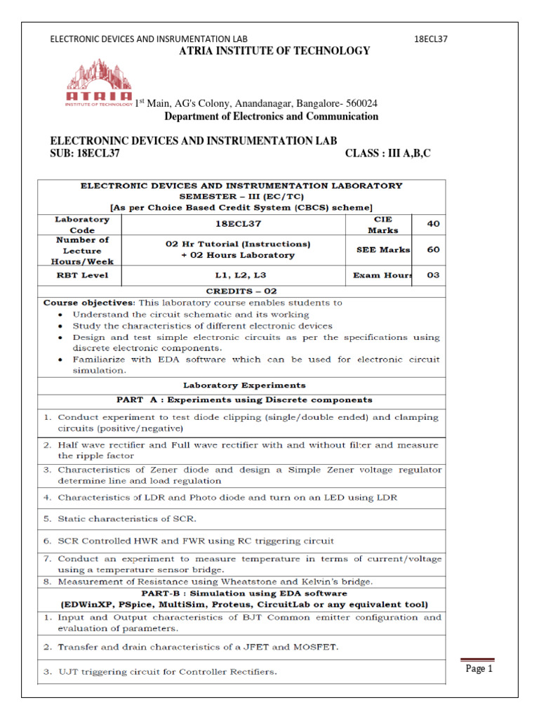 Ed Manual | Download Free PDF | Rectifier | Electronics