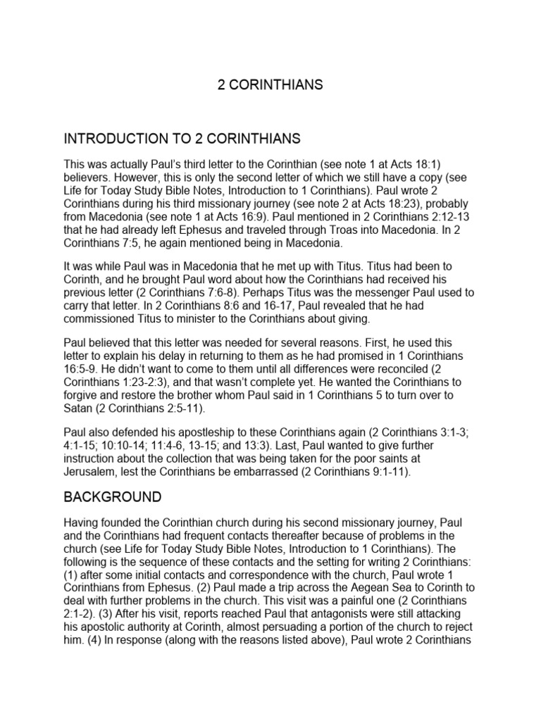 2 Corinthians | PDF | Paul The Apostle | First Epistle To The Corinthians