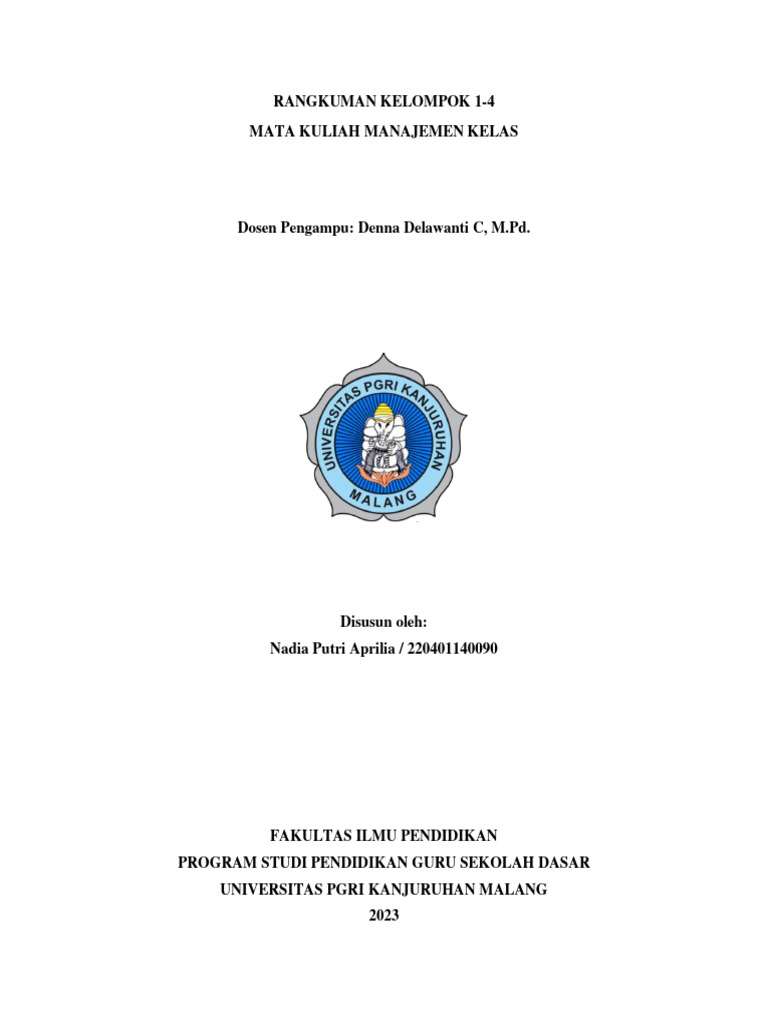 Rangkuman Manajemen Kelas | PDF | Karier & Perkembangan