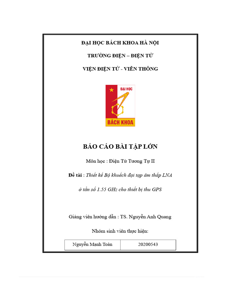 Baocao 17 7 2023 Báo cáo bài tập lớn môn điện tử tương tự 2 | PDF